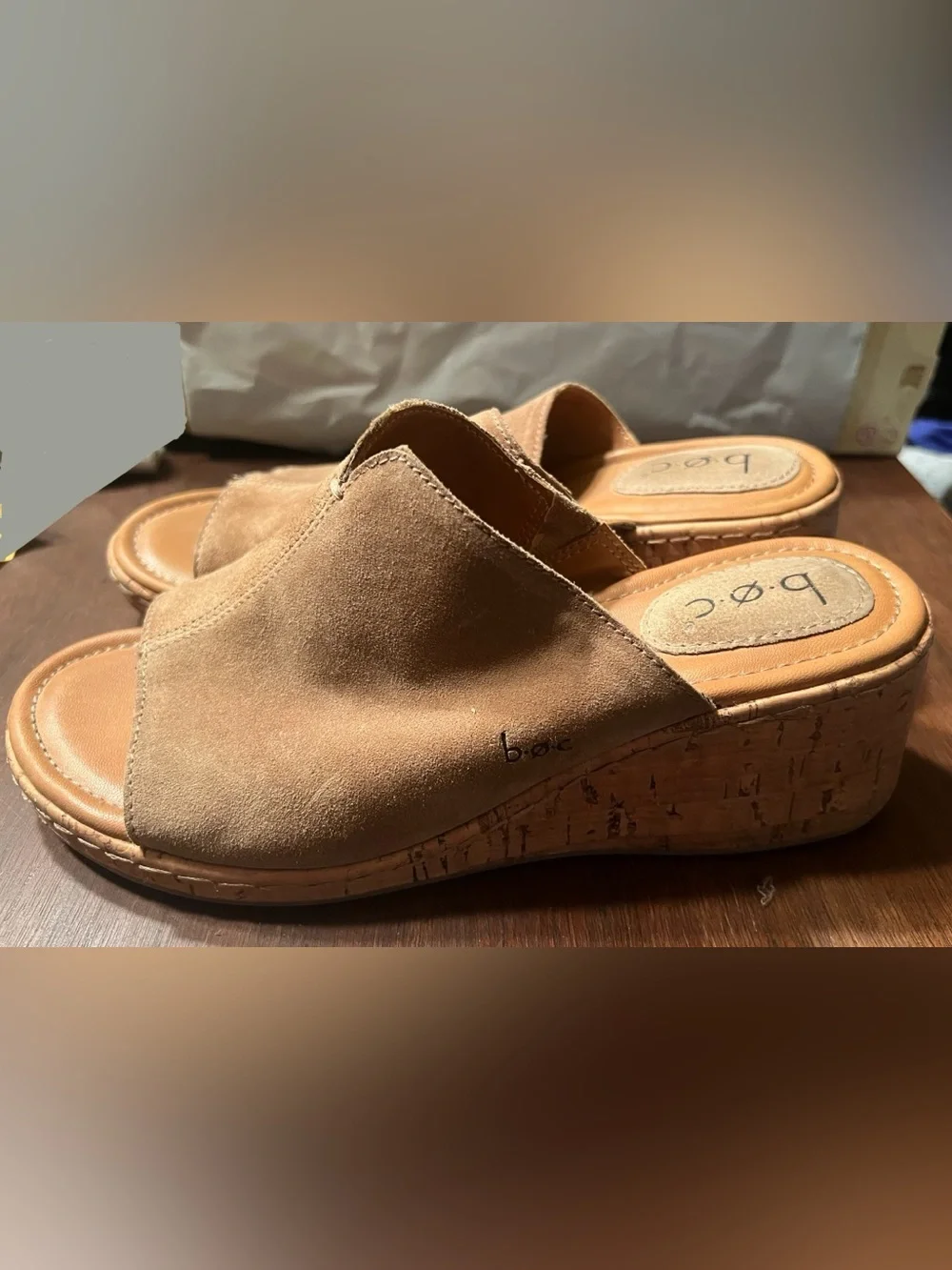 b.o.c. | Shoes | Boc Suede Slide Mules In Taupe | Poshmark